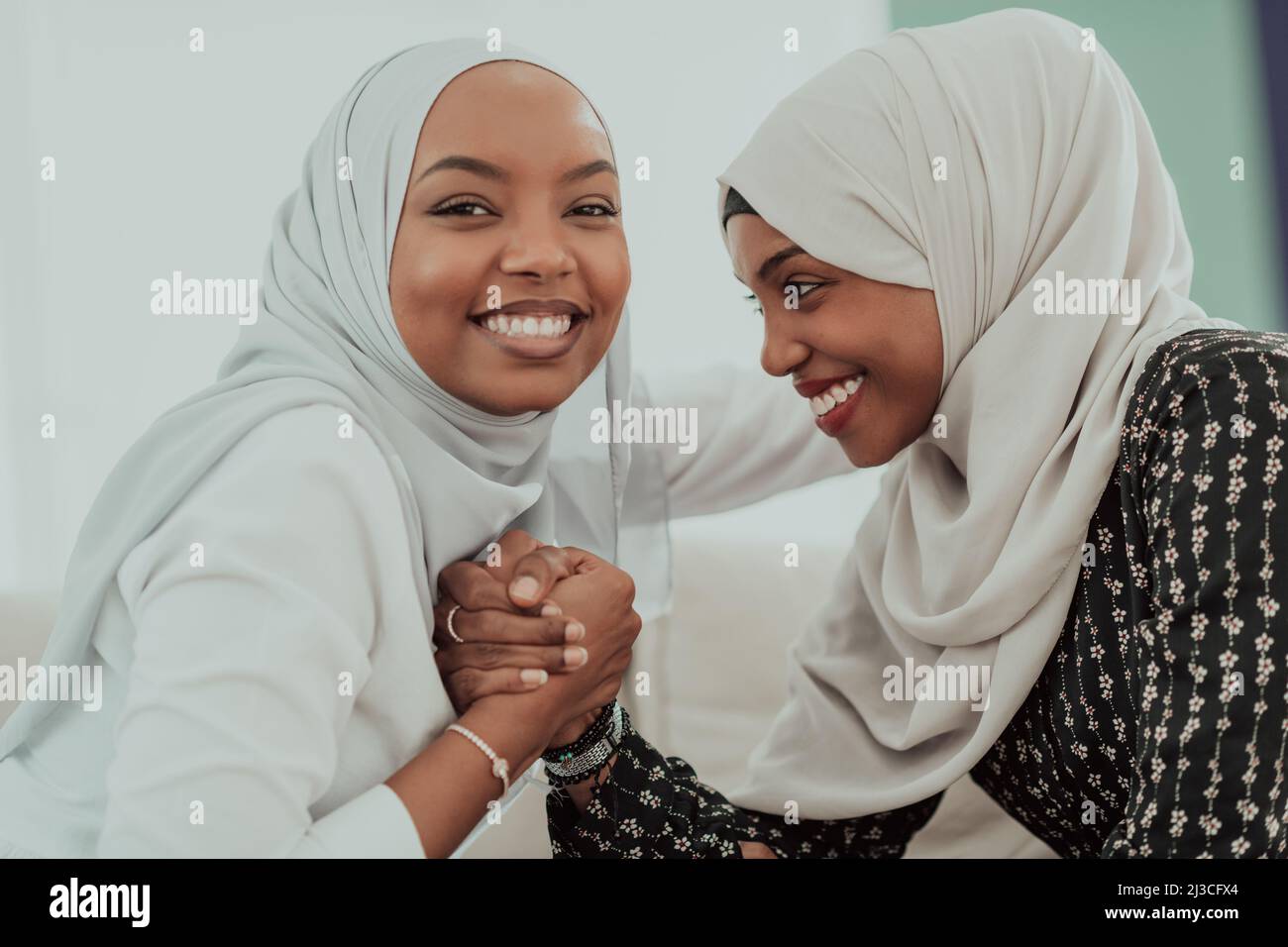 African woman arm wrestling conflict concept, disagreement and ...