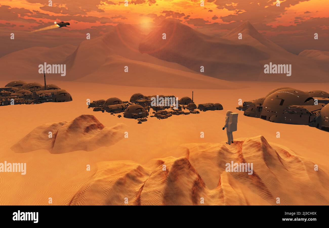 A Martian Colony Stock Photo - Alamy