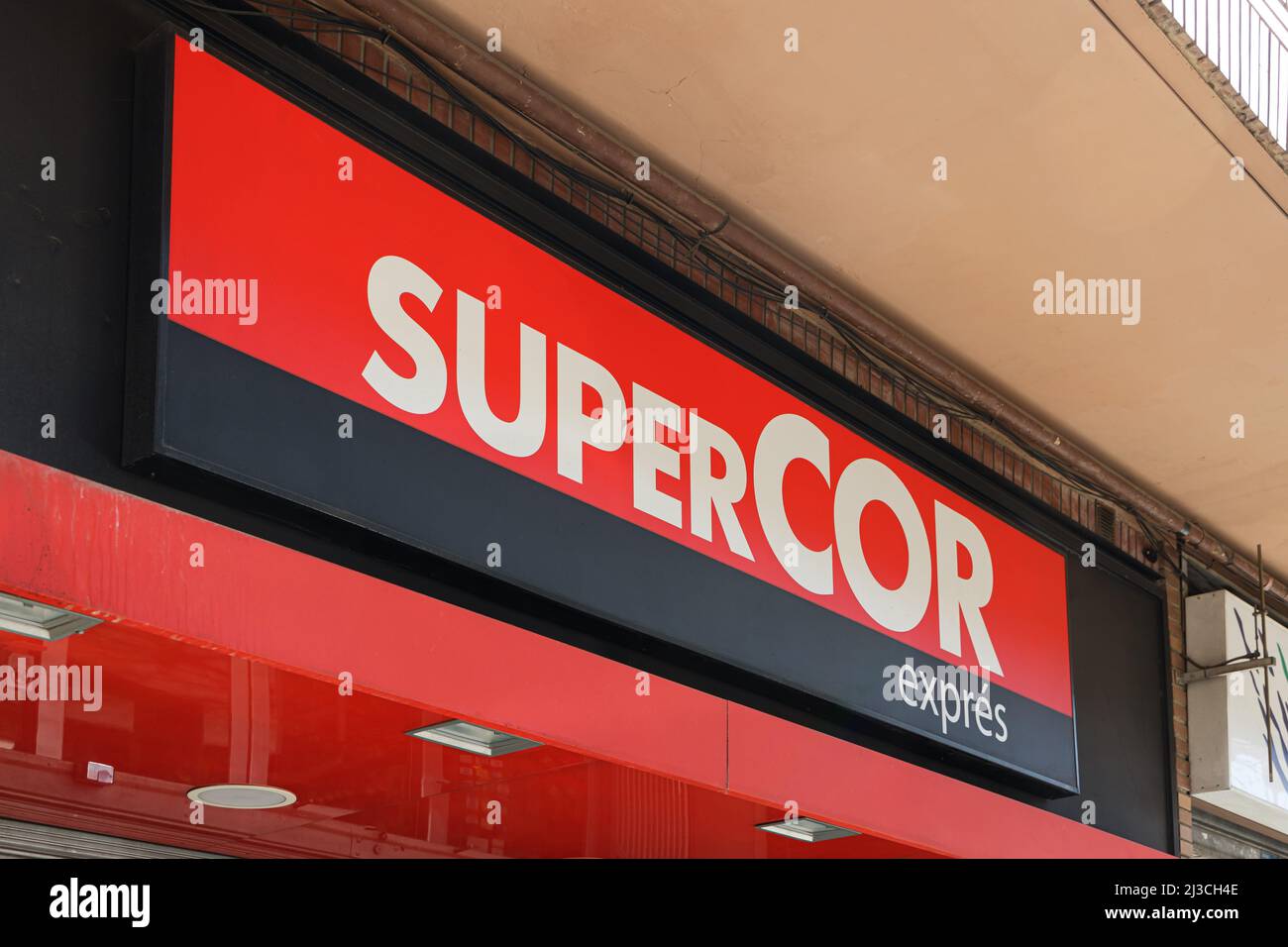 VALENCIA, SPAIN - APRIL 07, 2022: Supercor is a supermarket chain ...