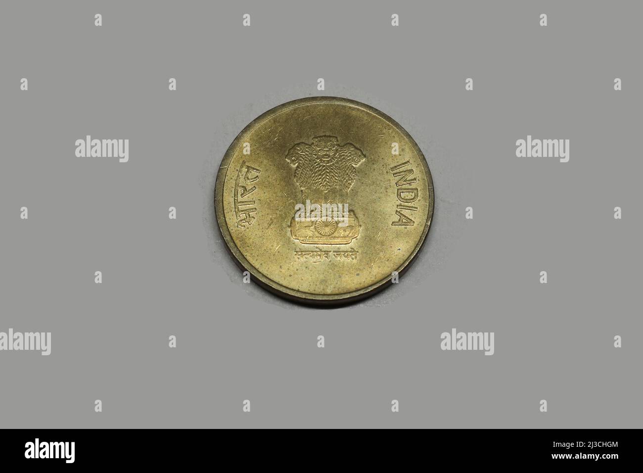 five Rupees Coin, Indian Currency, Money, old five rupees coin.with ...