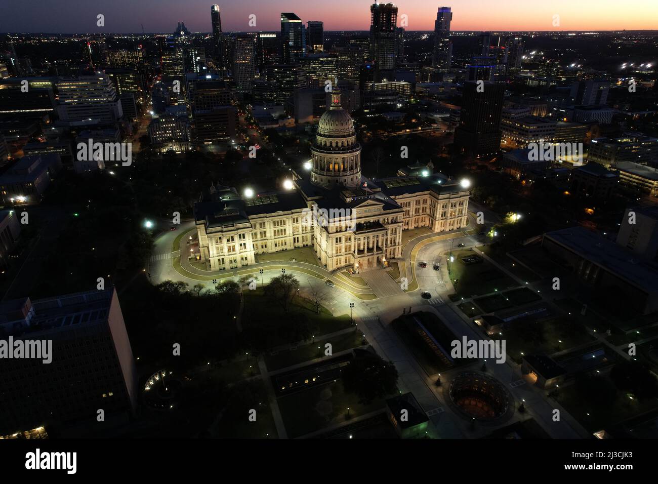 An aerial view of the Texas State Capitol building, Thursday, Mar. 26 ...
