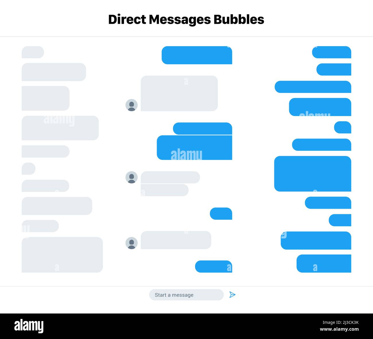 Vector illustration of different size of direct messages bubbles Stock ...