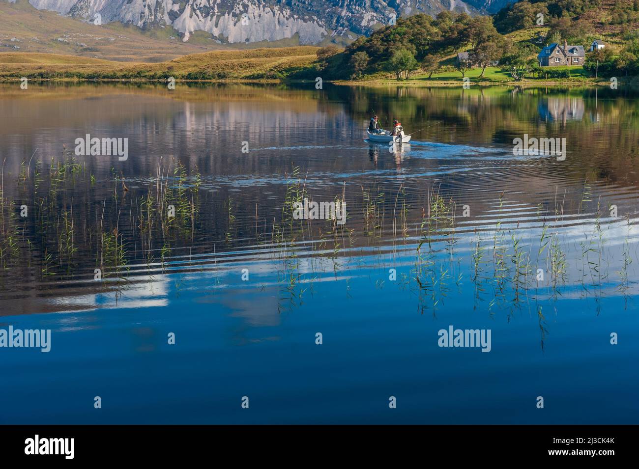 Fishing on Loch Stack in Sutherland Scotland Stock Photo - Alamy