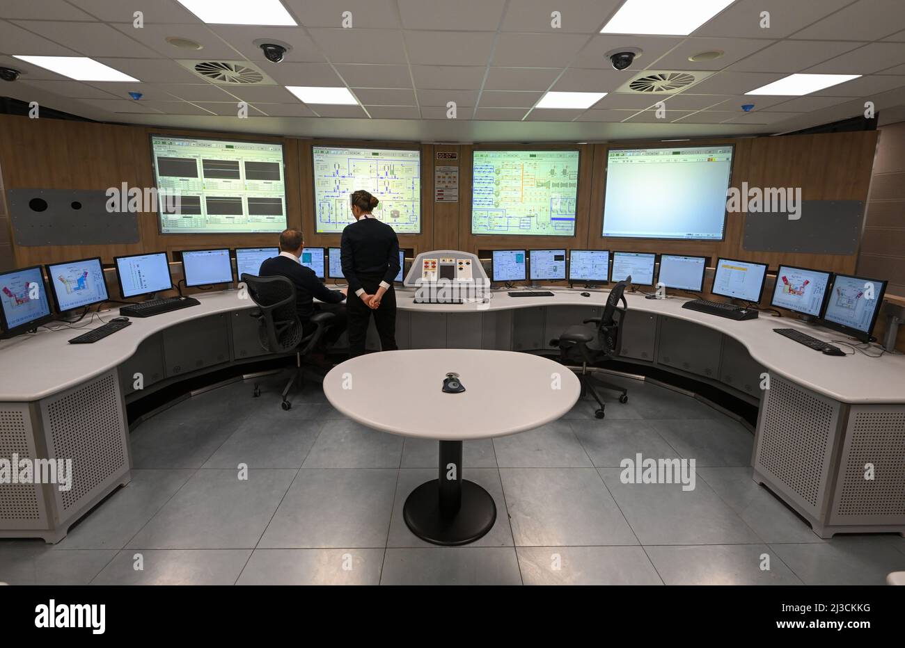 General view of the control centre training area at the Hinkley Point C Nuclear Power Station in ...
