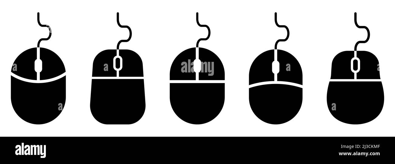 Computer mouse icon set. Click sign and symbols. Vector illustration ...