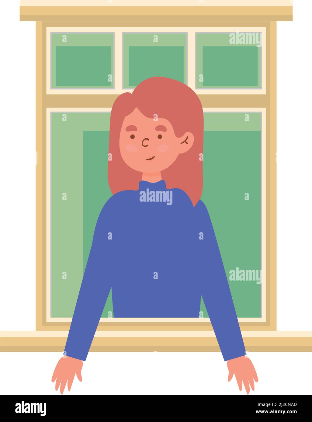 girl looking out the window Stock Vector Image & Art - Alamy