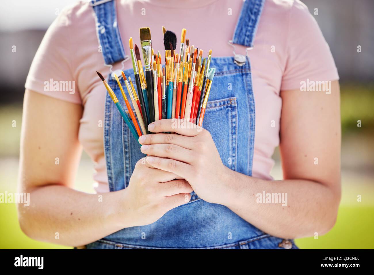 The tools every artist needs. Cropped portrait of an unrecognizable ...