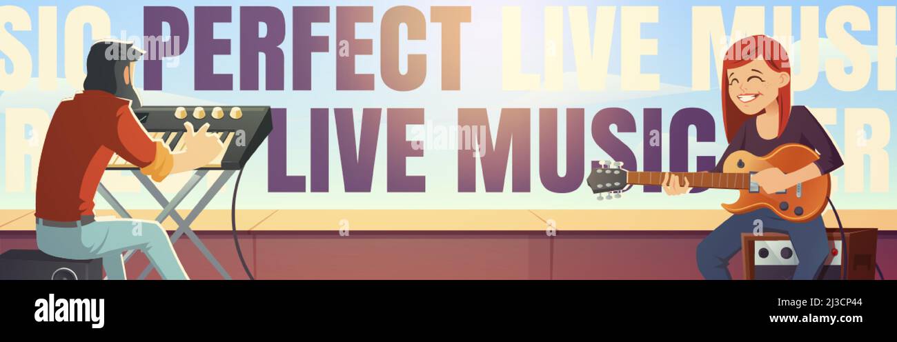 Perfect live music poster. Pop or rock festival or concert outdoor ...