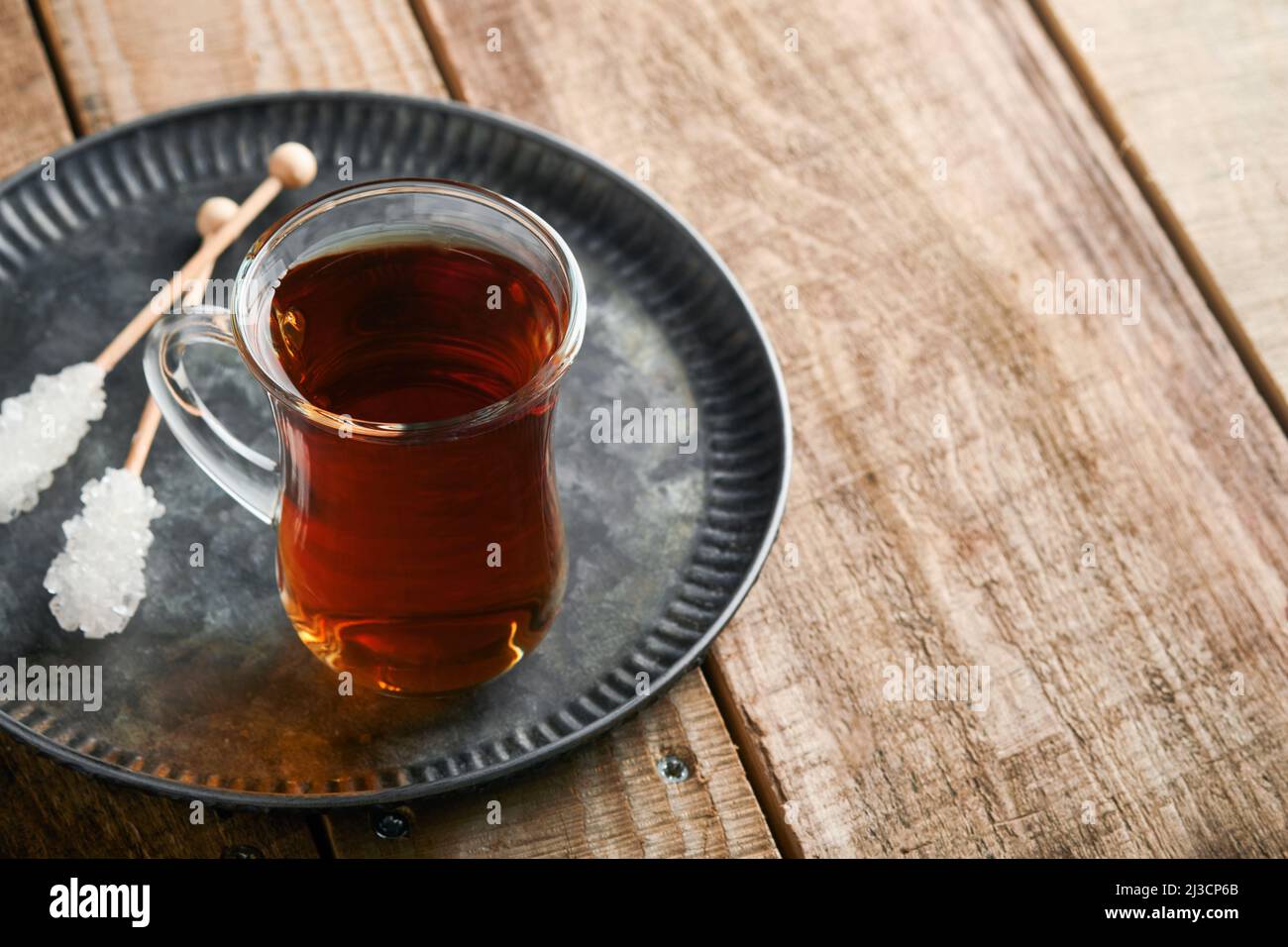 Turkish black tea. Glass cup of turkish black tea and crispy Turkish ...