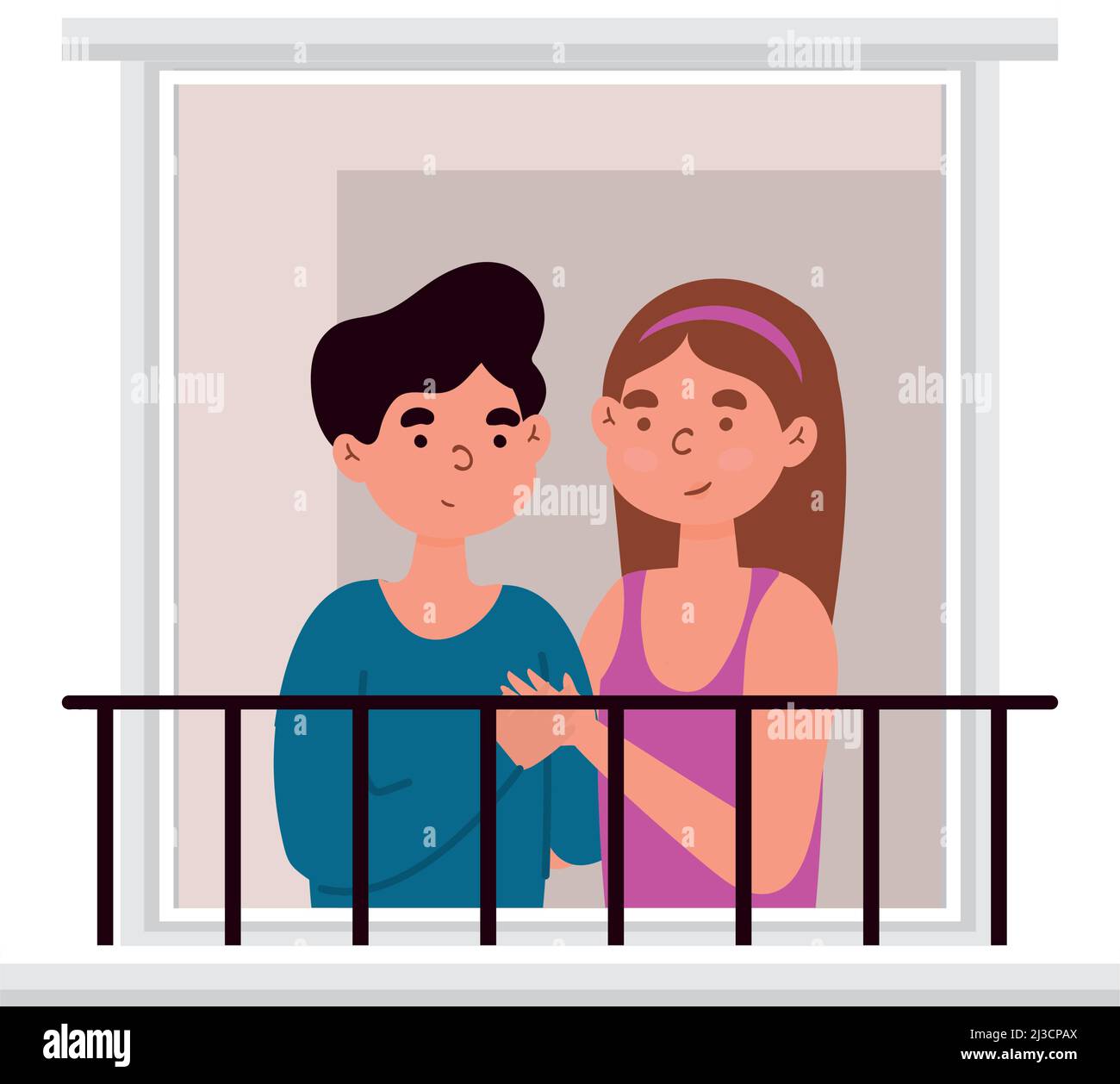 couple looking through the window Stock Vector Image & Art - Alamy