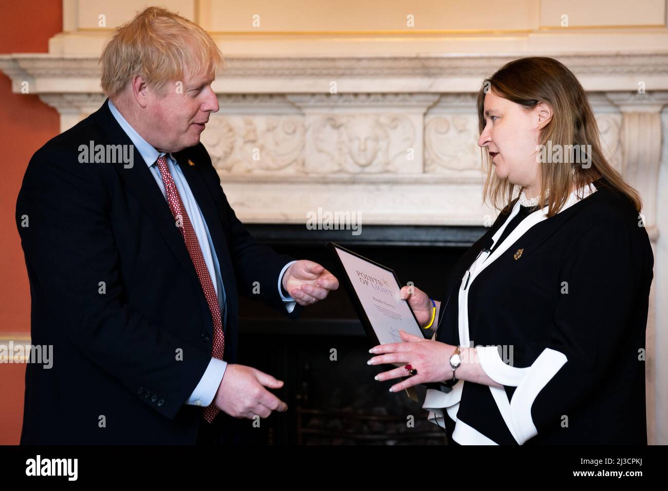 Magdalena Harvey accepts a Points of Light award from Prime Minister ...