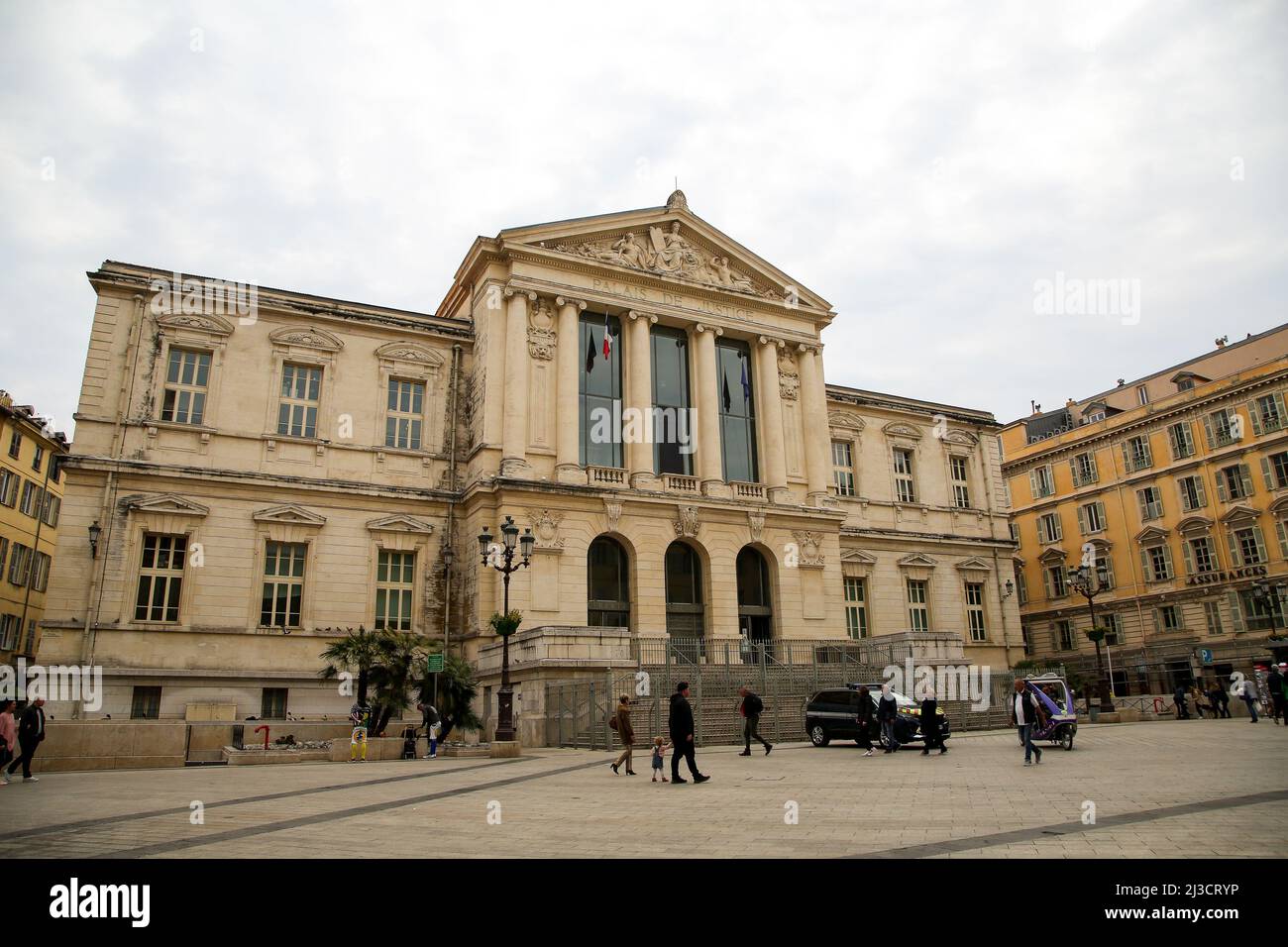 An exterior view of Place du Palais de Justice (Courthouse Square) in ...