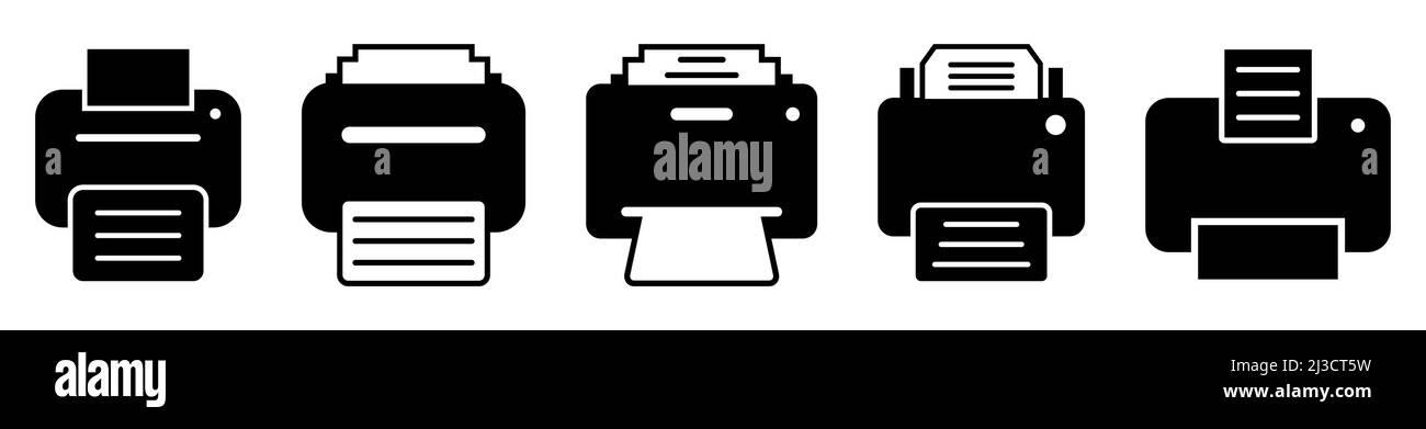 Print icon set. Vector illustration isolated on white background Stock ...