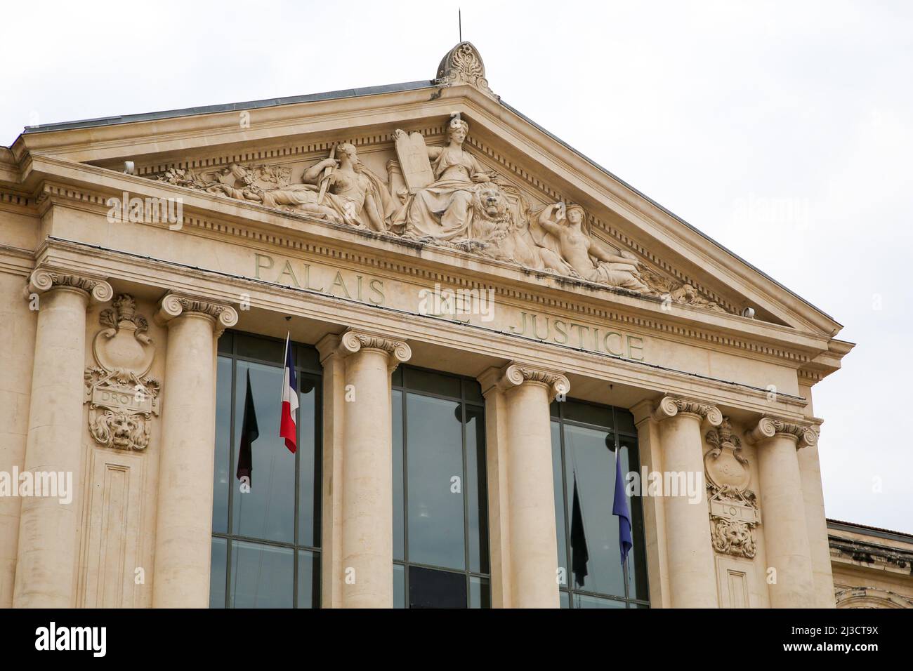 An exterior view of Place du Palais de Justice (Courthouse Square) in ...