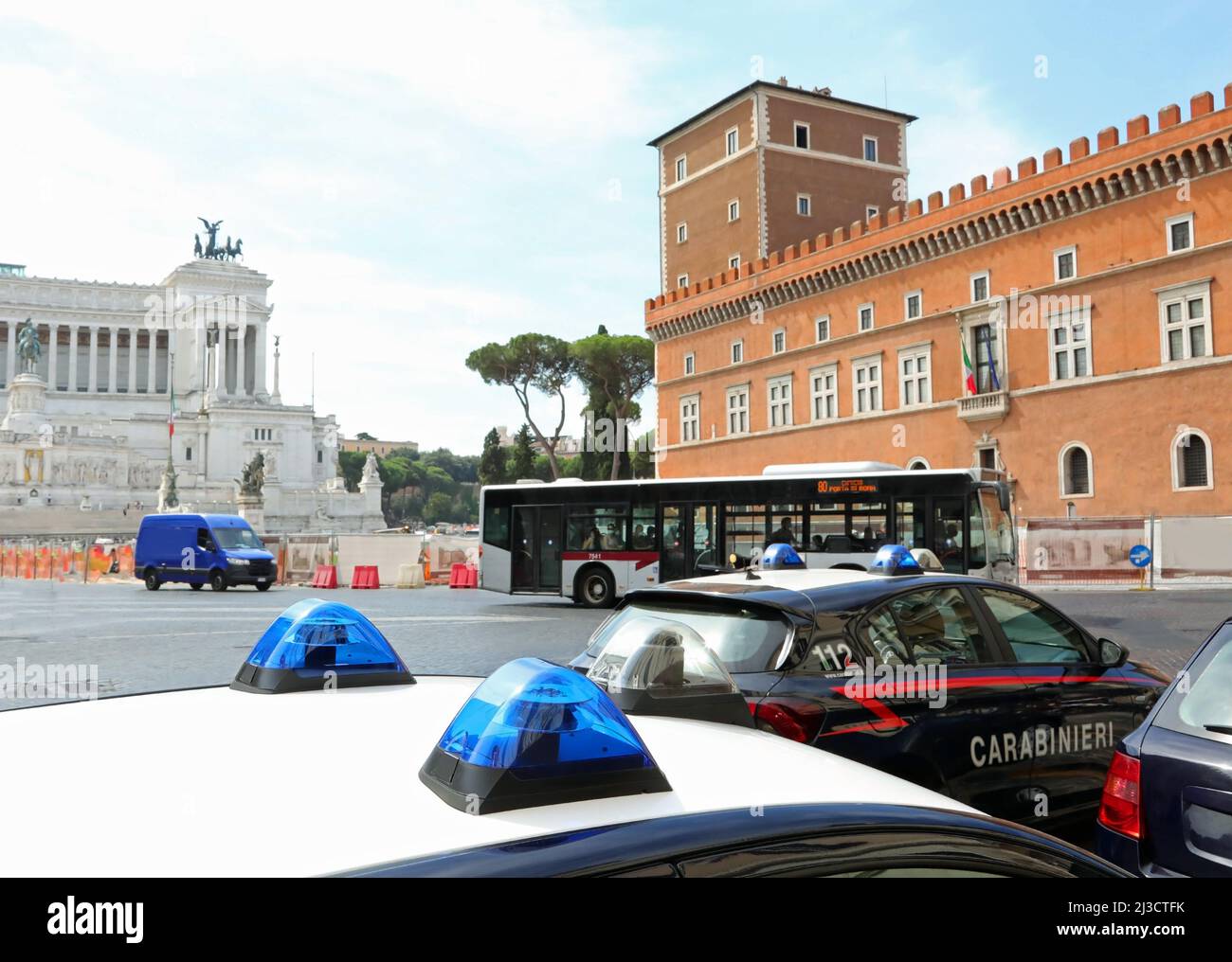 Rome, RM, Italy - August 18, 2020: sirens of an italian police car in ...