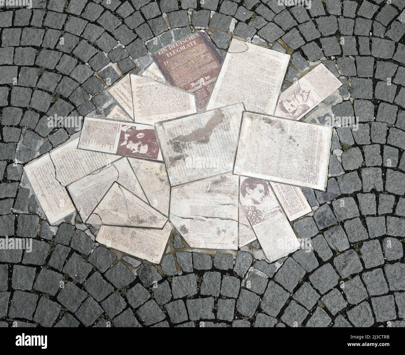 Munich, Munich, Germany - August 28, 2021: Monument to the White Rose ...