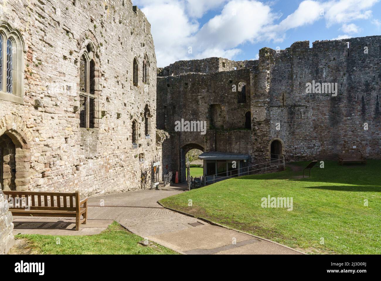 Chepstow castle illustrating its towers, turrets, fortifications and ...