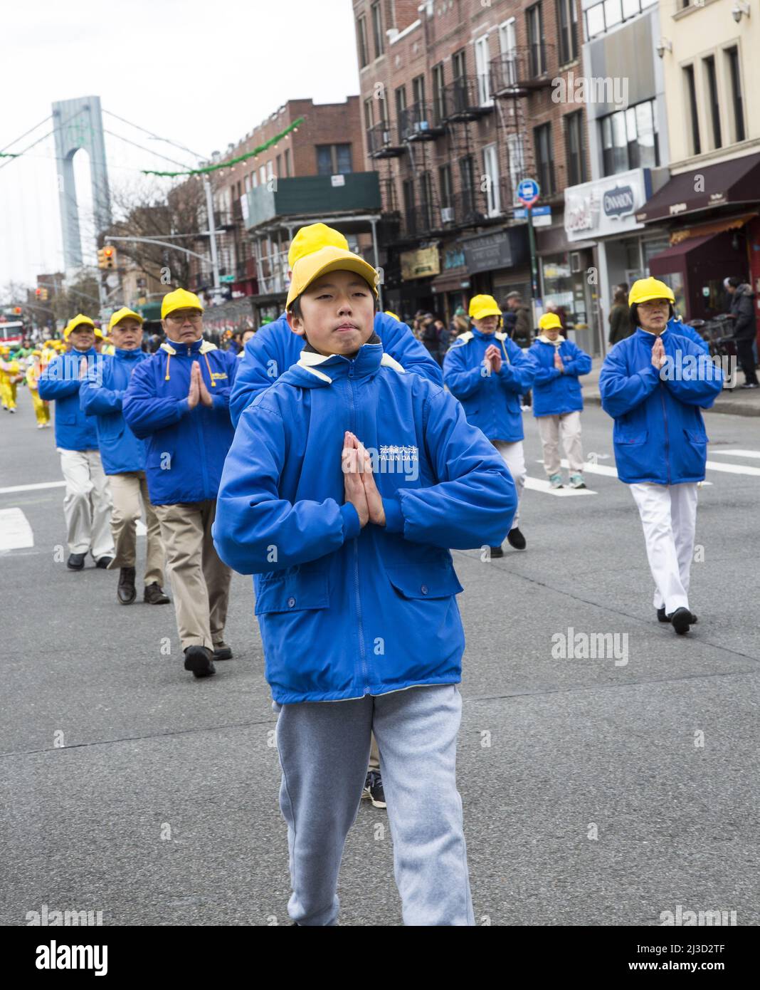 Falun Dafa group marches in the Saint Patrick's Day Parade in Bay Ridge ...