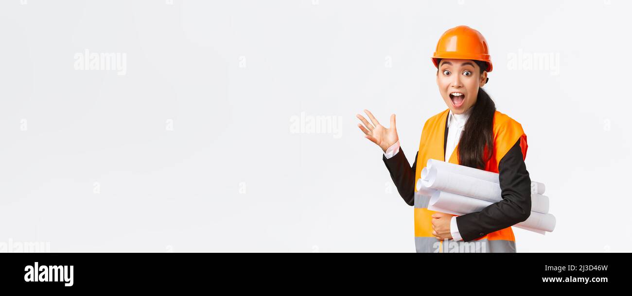 Impressed and fascinated asian female engineer, lead architect at ...