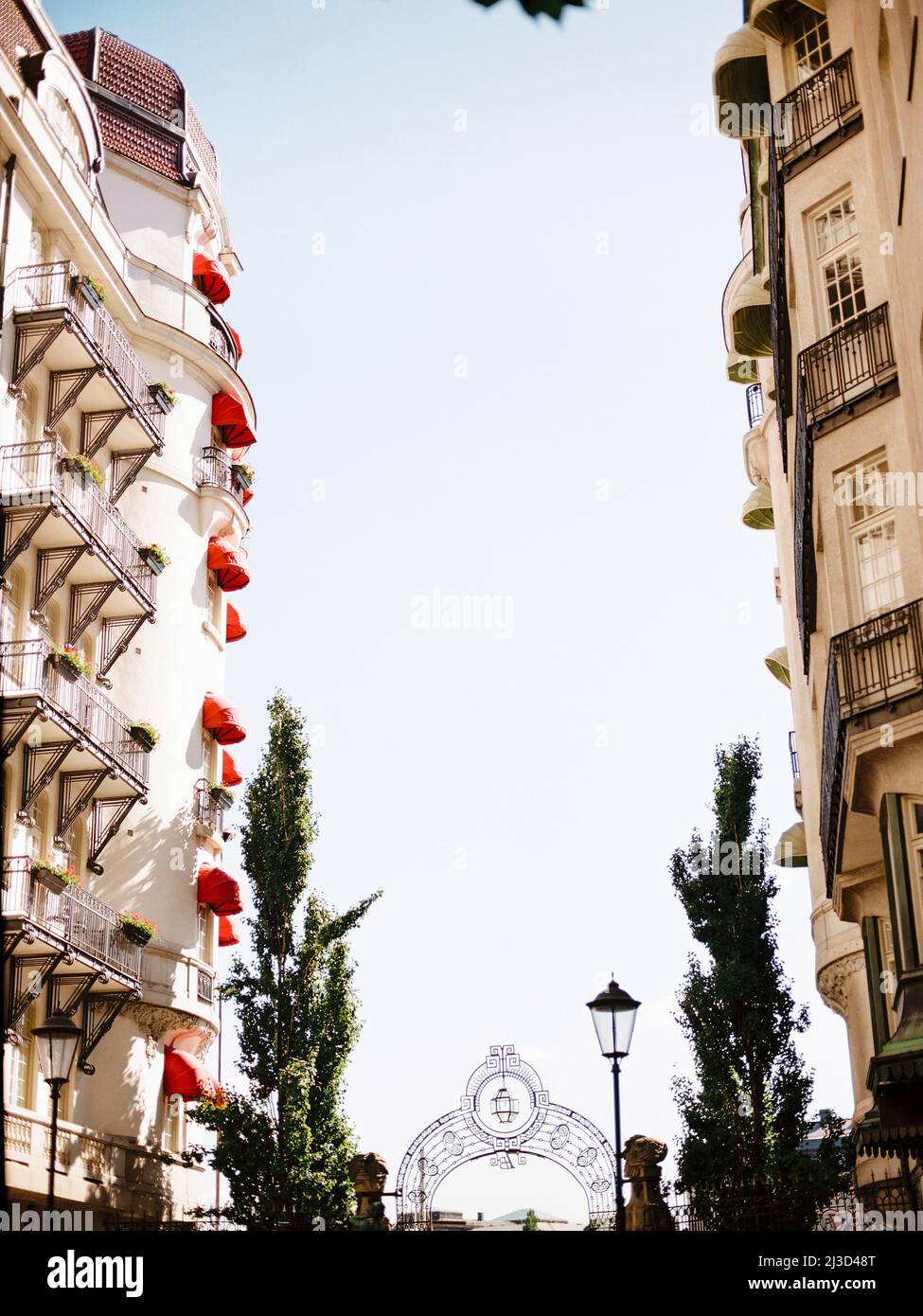 Beautiful antique buildings in European town Stock Photo - Alamy