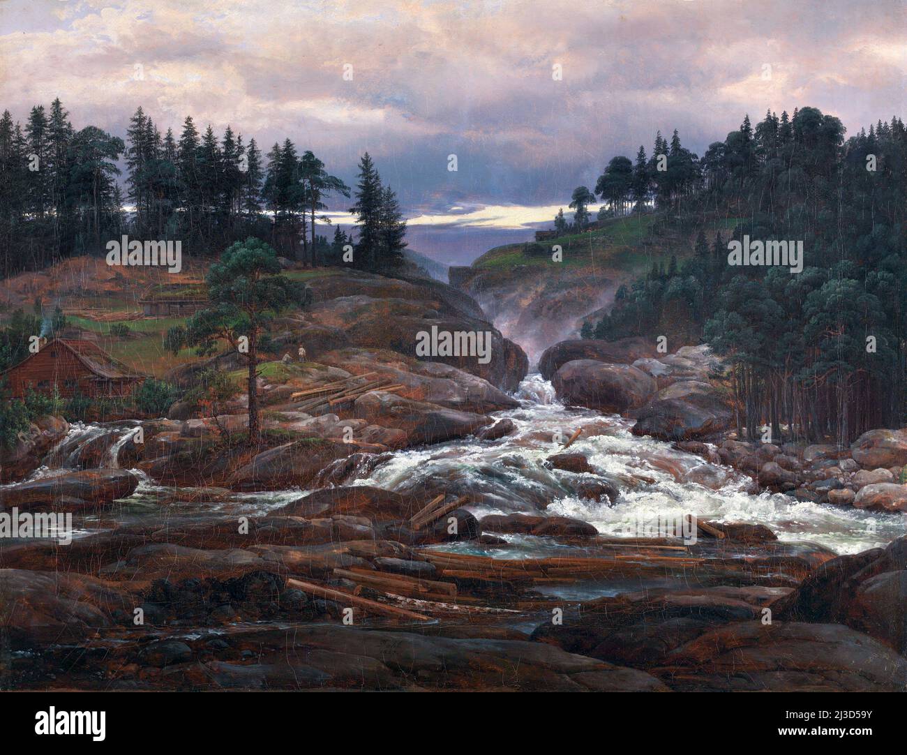 The Lower Falls of the Labrofoss by J C Dahl (Johan Christian Claussen ...