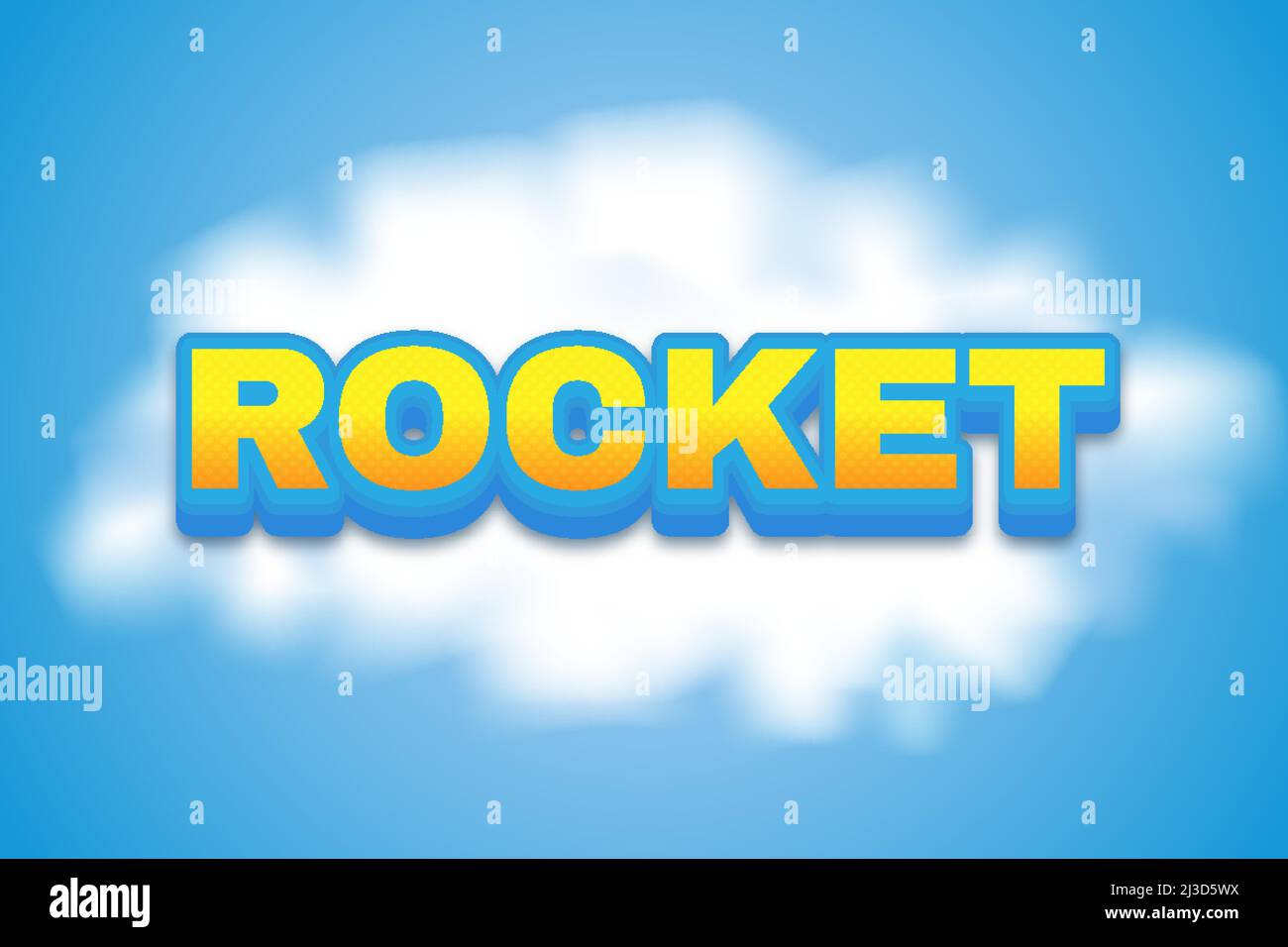 Editable text effects Rocket , words and font can be changed Stock ...