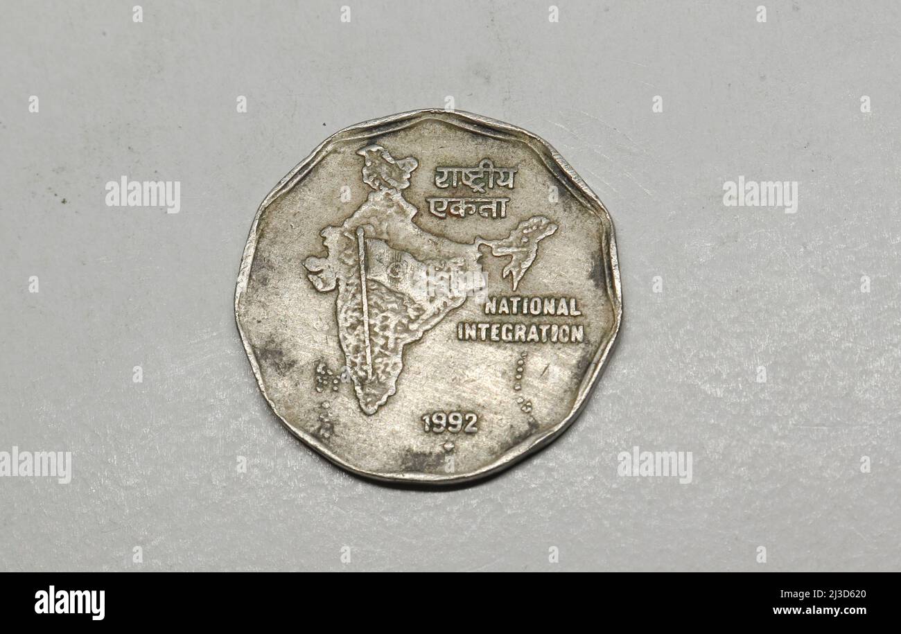 Indian Currency two Rupees silver Coin, Indian Currency, Money, two ...