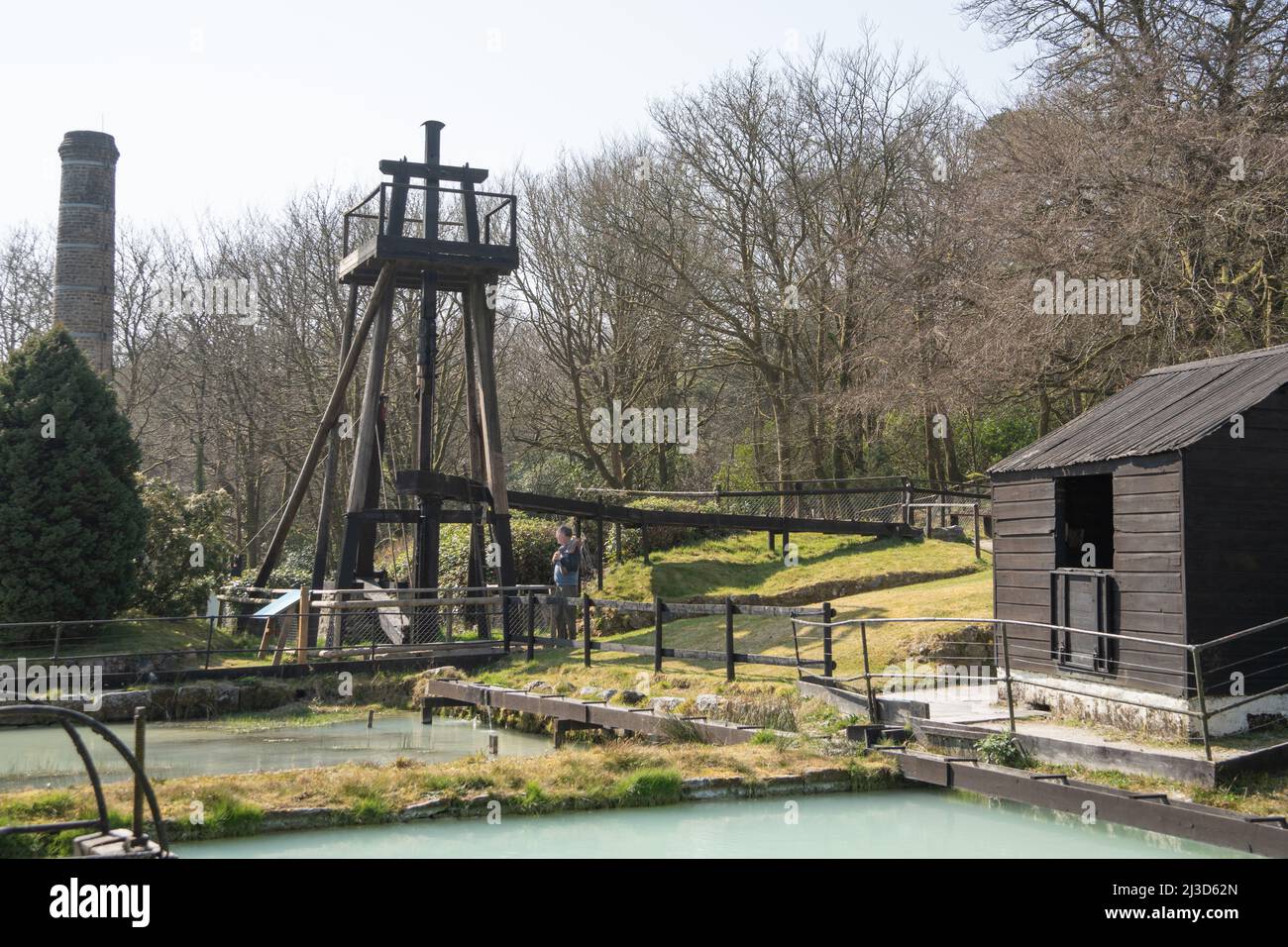 View of the historic extraction of china clay shown at the Wheal Martyn ...