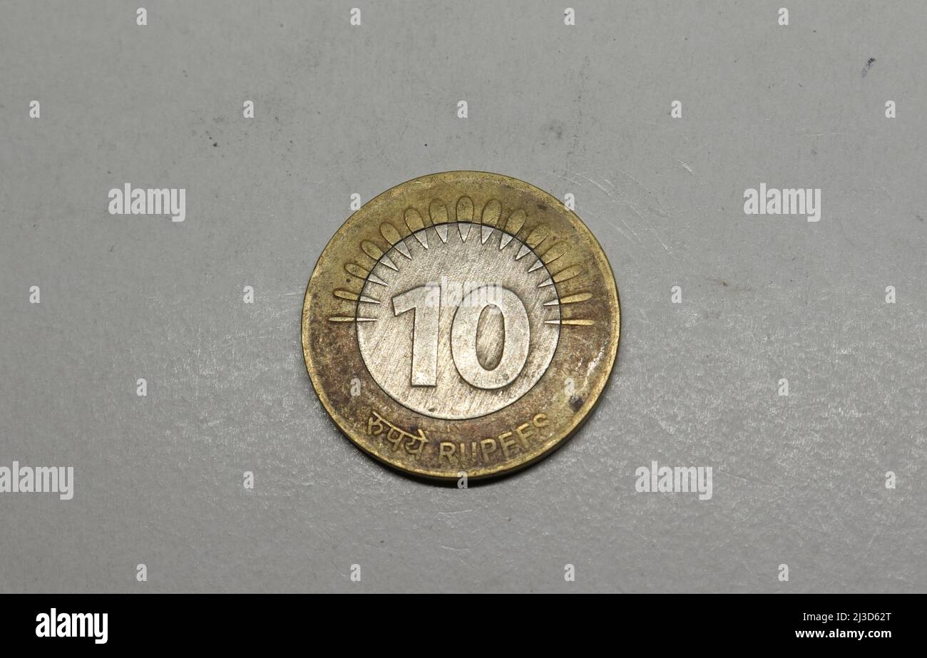 Indian Currency Ten Rupees Coin, Indian Currency, Money, Ten Rupees old ...