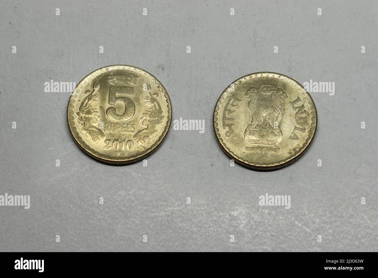 old five Rupees Coin, Indian Currency, Money, golden five rupees coin ...
