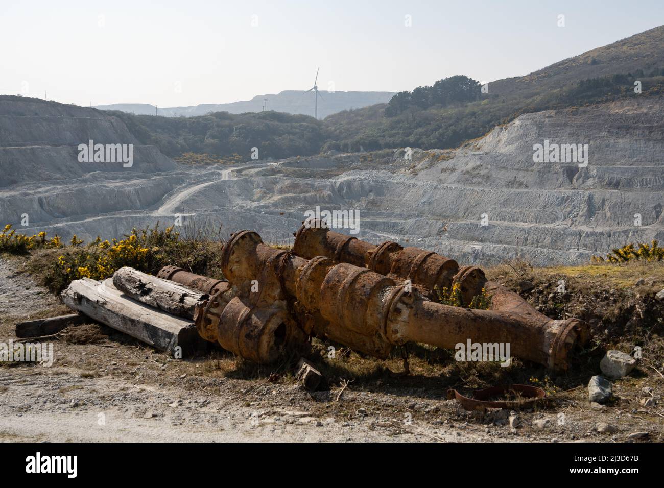 Present day china clay extraction at Wheal Martyn and Greensplat, as ...
