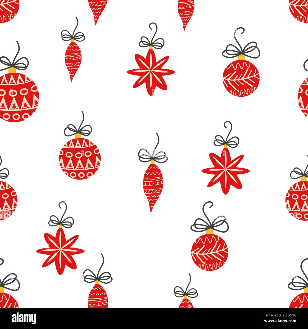 Hand drawn seamless pattern with cute hand drawn Christmas tree ...