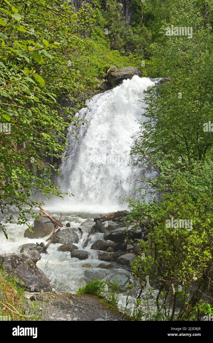 The pearl of Altai region- Korbu waterfall Stock Photo - Alamy