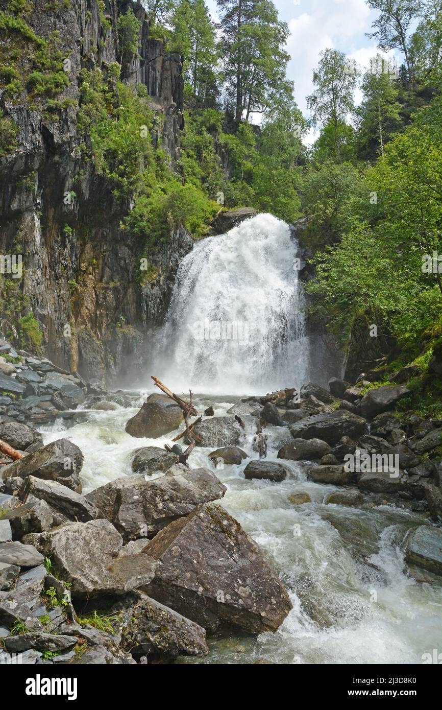 The pearl of Altai region- Korbu waterfall Stock Photo - Alamy
