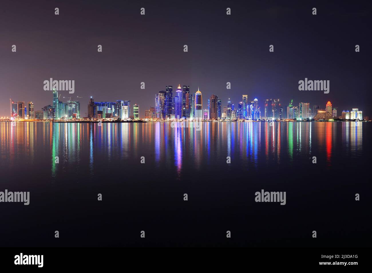 Doha Cornish panoramic sky line view -Doha Qatar Stock Photo - Alamy