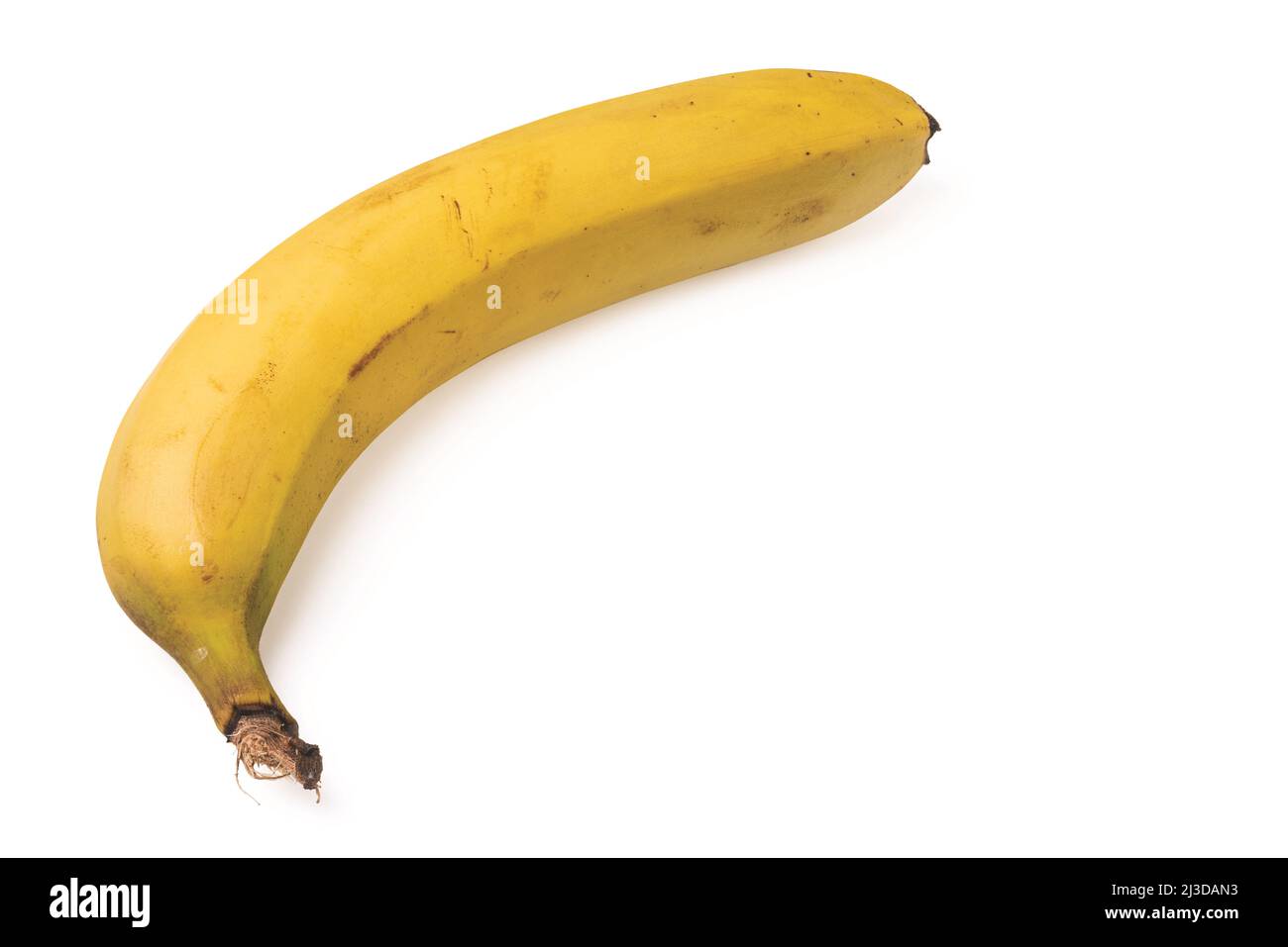 Close up view of yellow banana isolated on white background Stock Photo ...