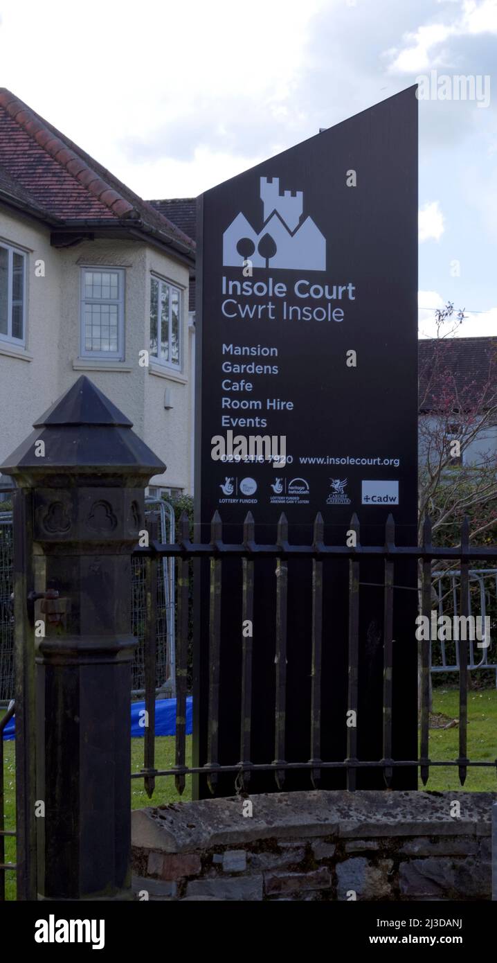 Insole Court house and gardens entrance signage. Spring 2022 Stock ...
