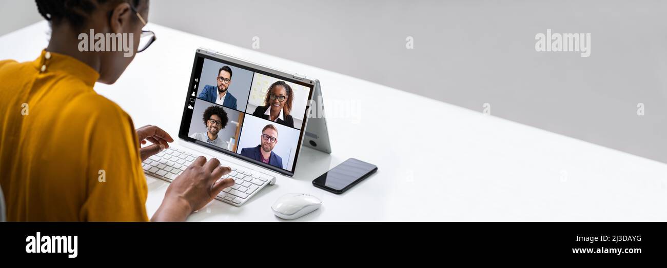 Online Video Conference Work Call Or Webinar Stock Photo - Alamy