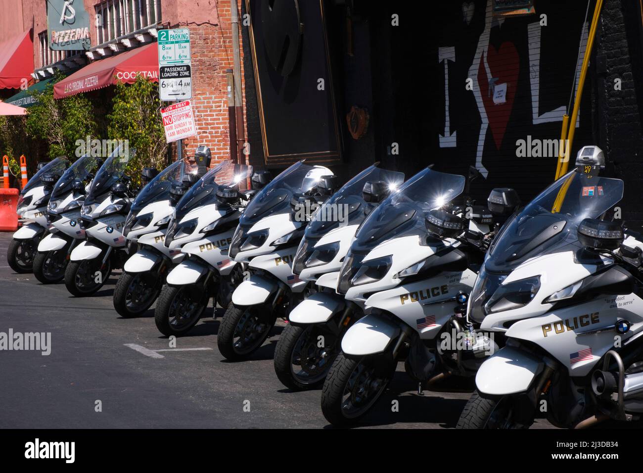 Police motorcycles. The day of the Academy Awards, 3/27/22 on Hollywood ...