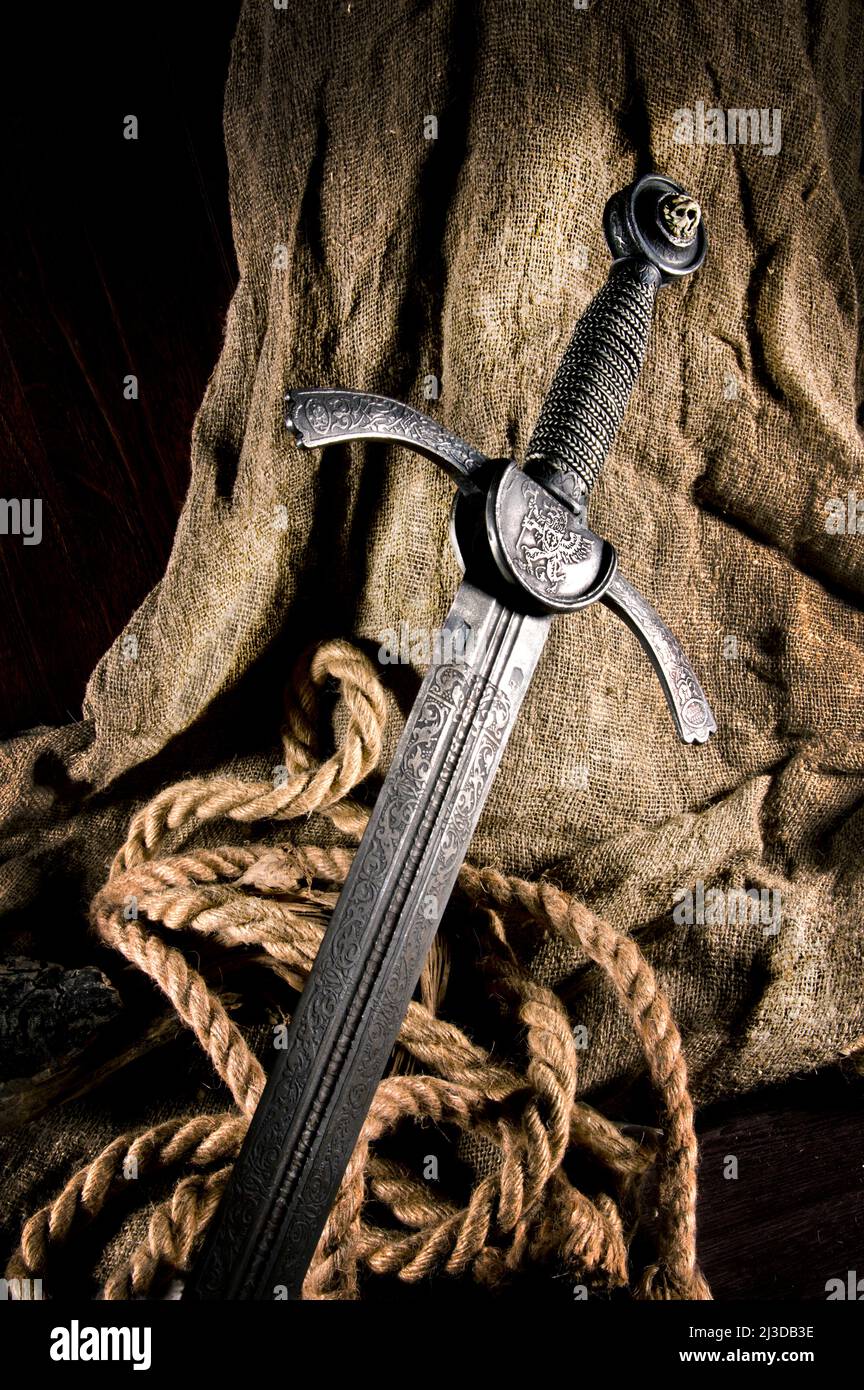 Smart sword of the knight of the Middle Ages Stock Photo - Alamy