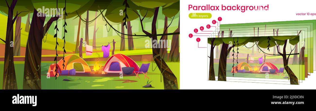 Camp fire animation vector hi-res stock photography and images - Alamy