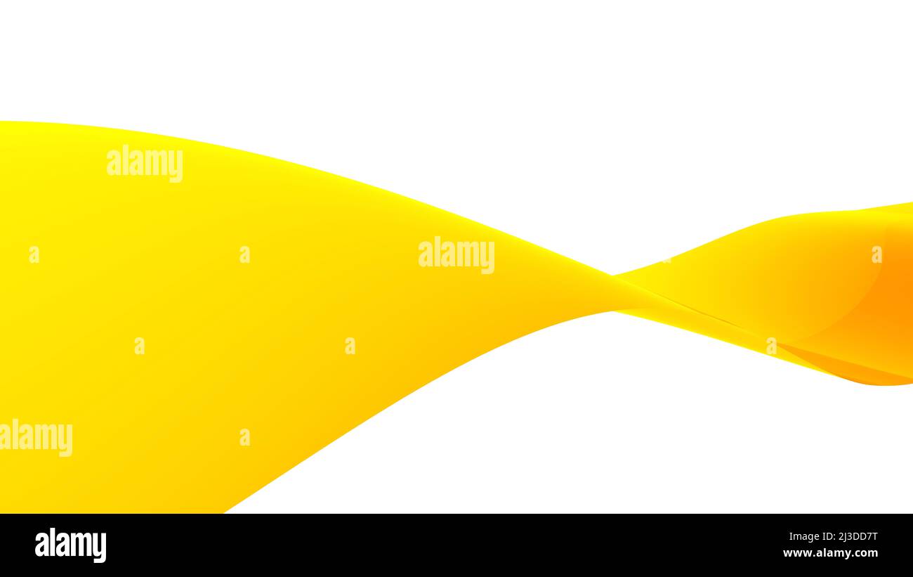 3d abstract wavy isolated background. Colored yellow wave or line in ...