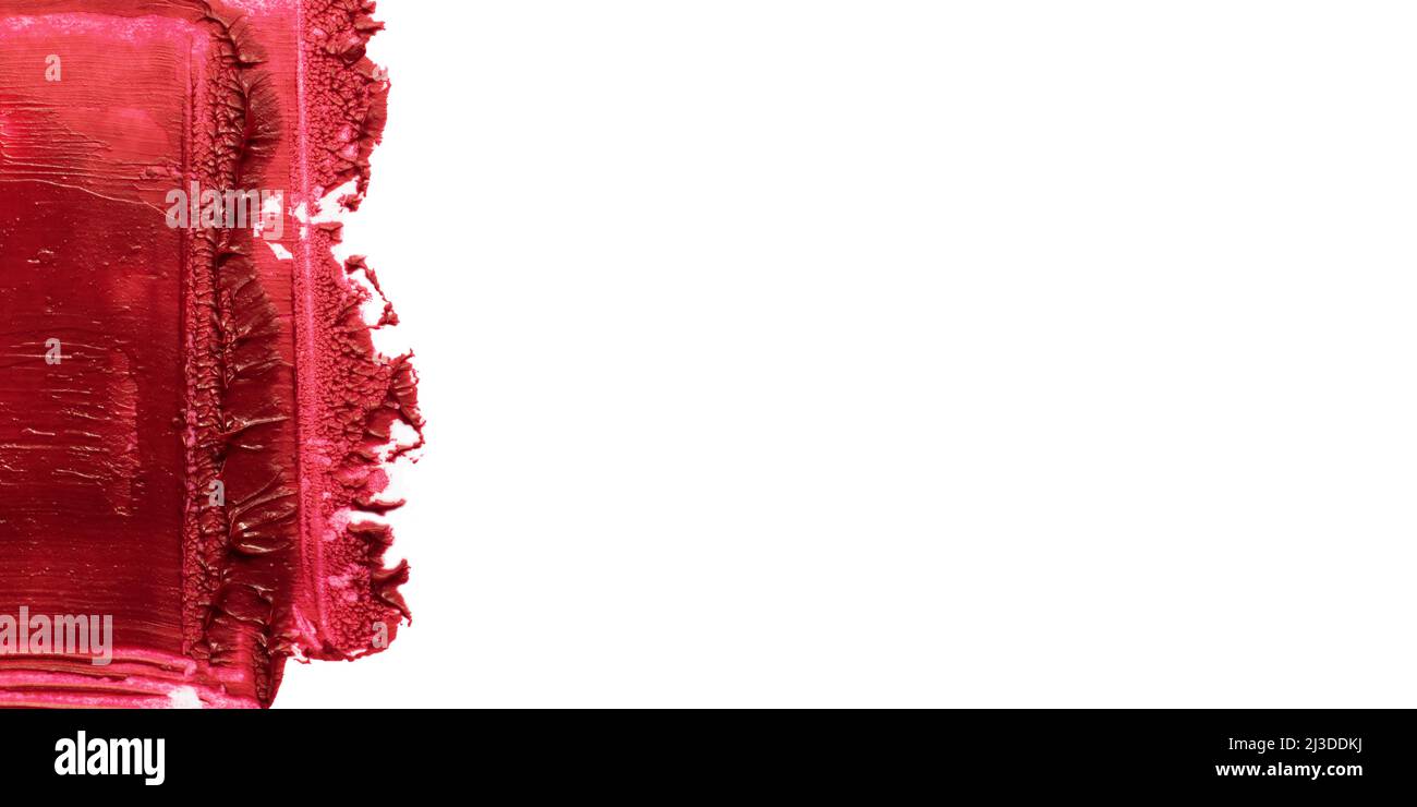 Abstract red smear of glossy lipstick,isolated on white background ...