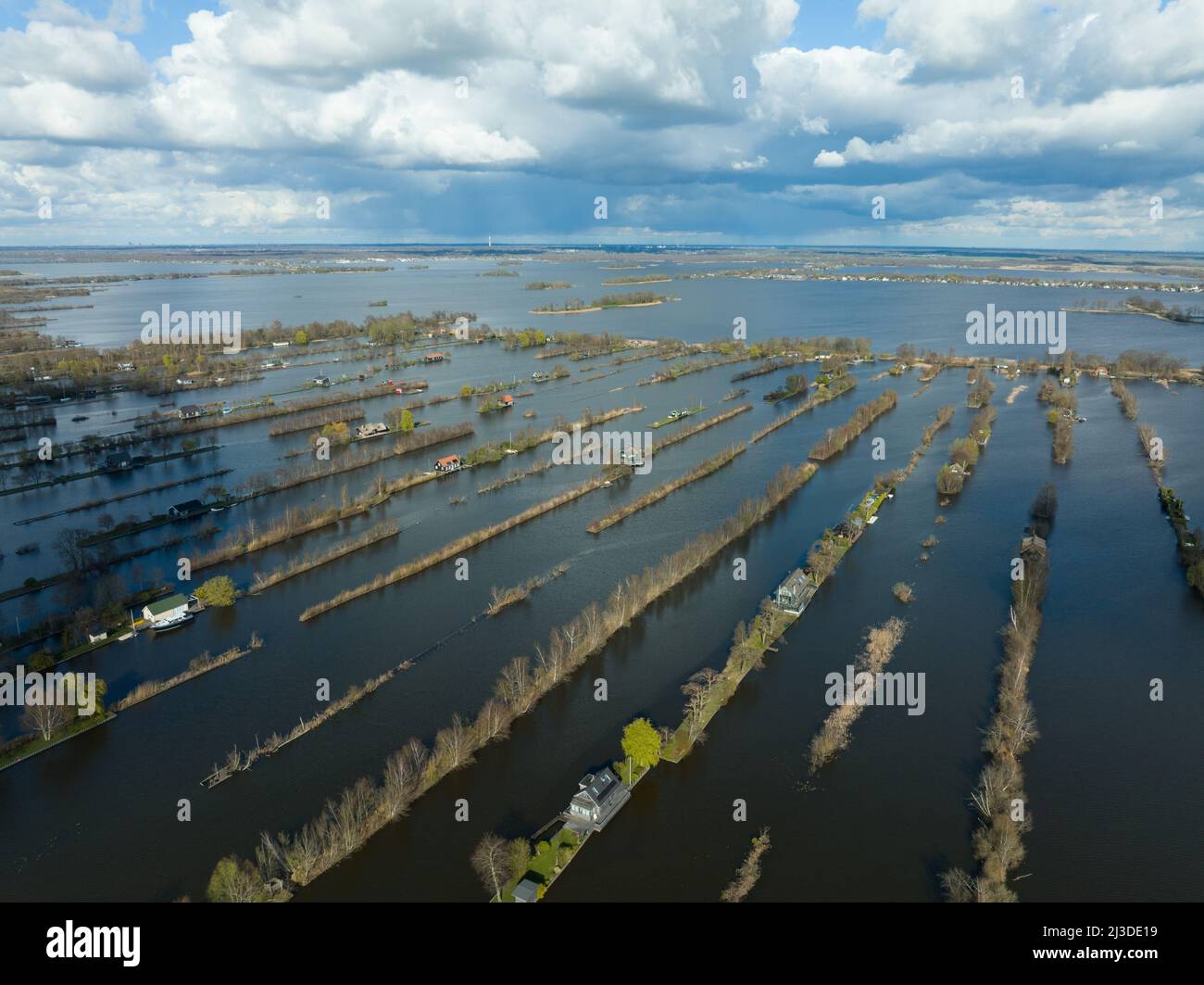 Loosdrechtse plassen harbour waterway canals and cultivated ditch ...