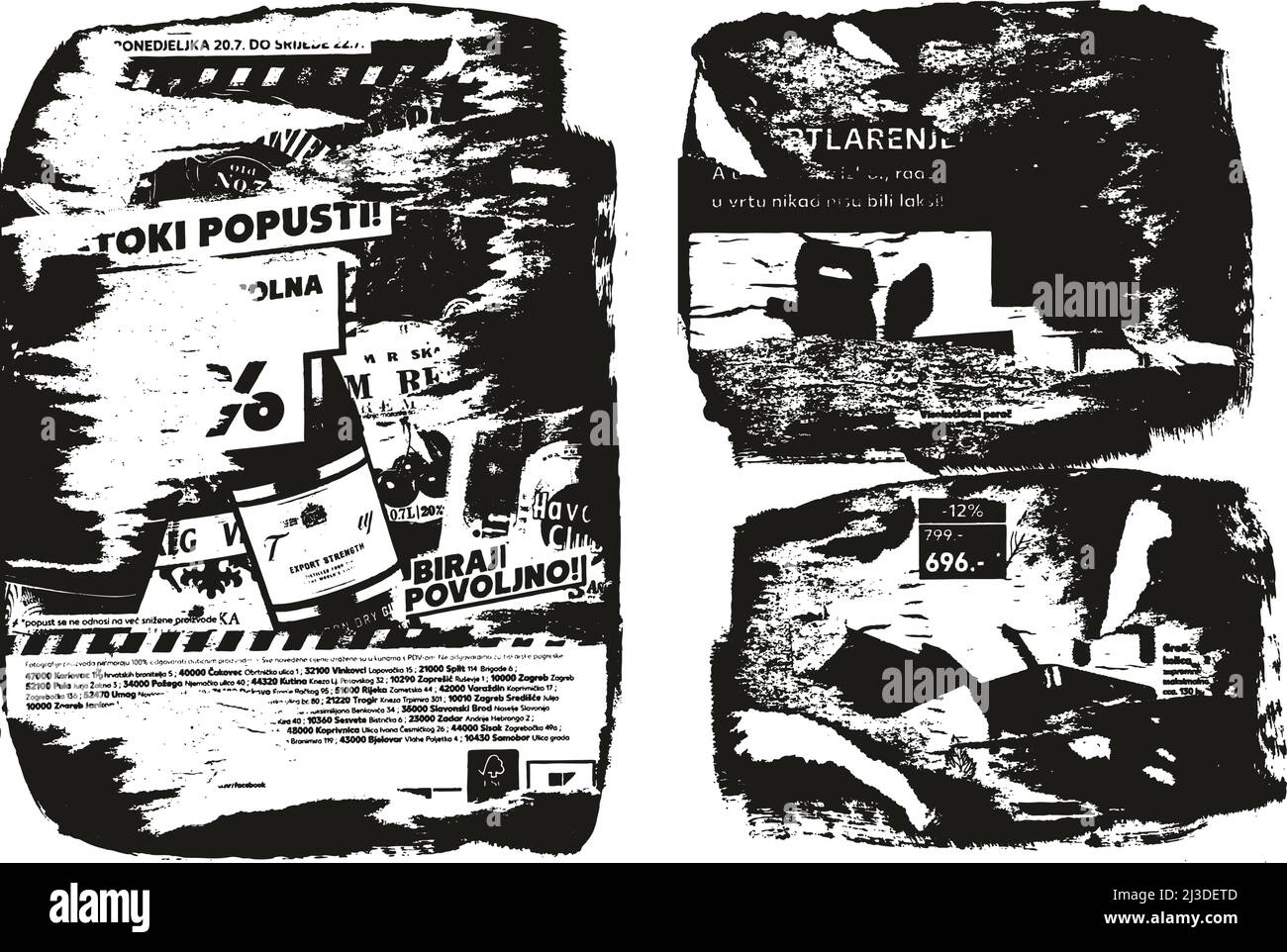 Ripped & Torn Paper Background Grunge Punk Style High Detail Abstract ...