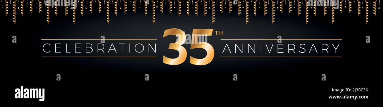 35th anniversary. Thirty-five years birthday celebration horizontal ...