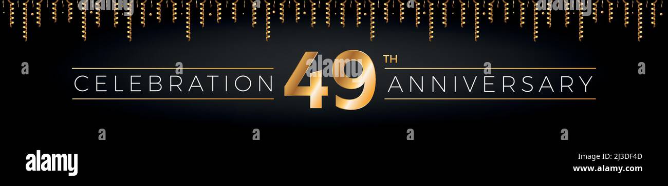 49th anniversary. Forty-nine years birthday celebration horizontal ...