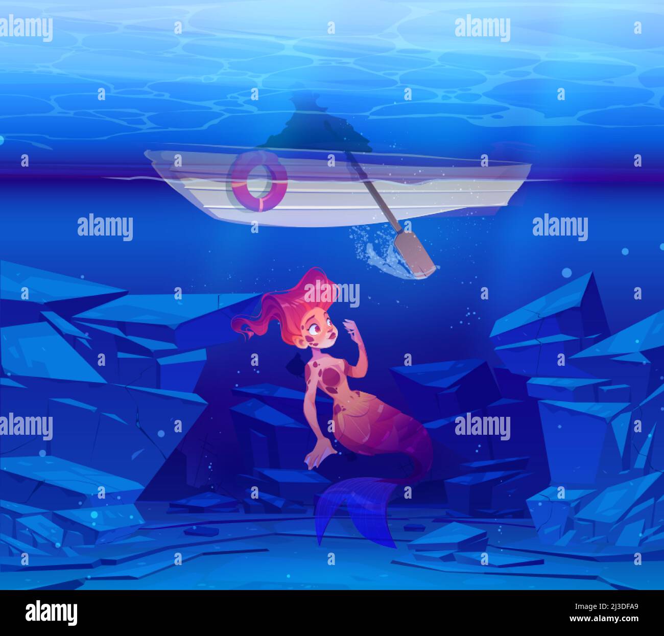 Under and above water view Stock Vector Images - Alamy