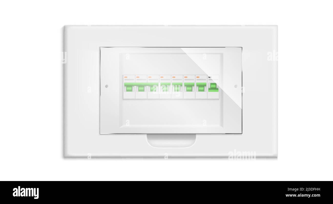 Fuse box, electrical panel with on and off switchers, automatic circuit ...