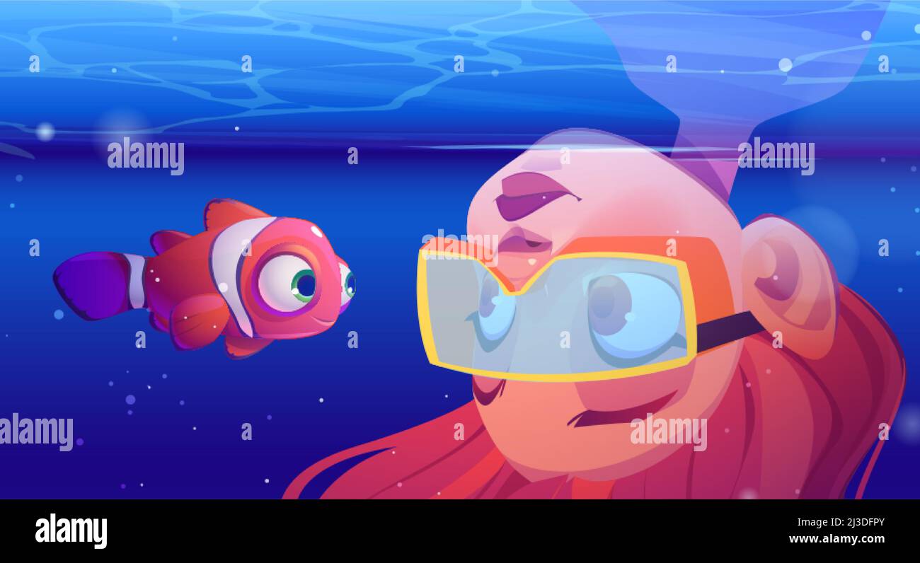 Cartoon illustration funny scuba diver hi-res stock photography and ...